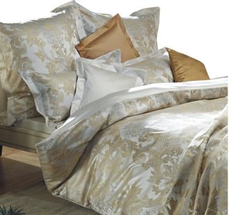 Curt Bauer Mako-Brokat-Damast Bettw&auml;sche Louis XIV antikgold 1 Bettbezug 140 x 200 cm + 1 Kissenbezug 70 x 90 cm