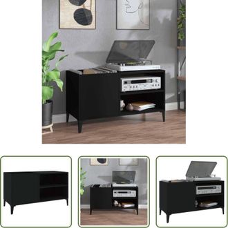 vidaXL vidaXL Meuble vinyle - Armoire &agrave; disques noir 84,5x38x48 cm bois ding&eacute;nierie