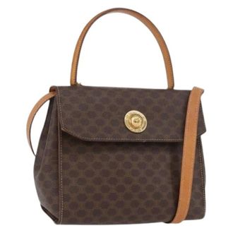 Celine Sac &agrave; main Vintage Macadam Canvas Pre-owned - Femme - Pre-owned - Brun - Taille: ONE Size