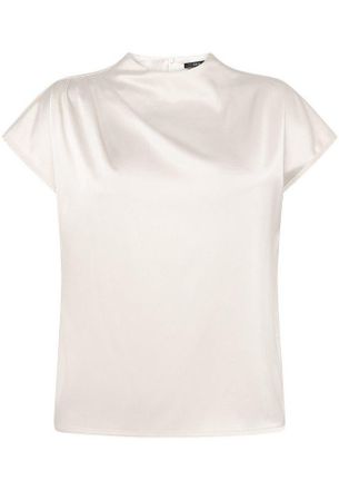 Zero Satinbluse Damen mit Kragen