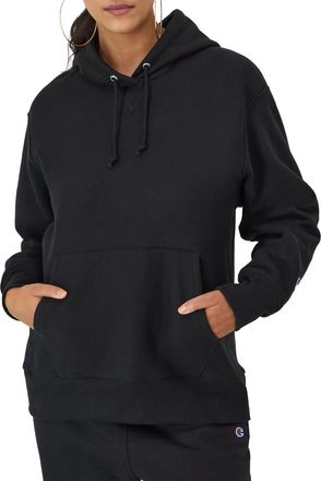 Champion Damen Reverse Weave Pullover Kapuzenpullover, Schwarz, S