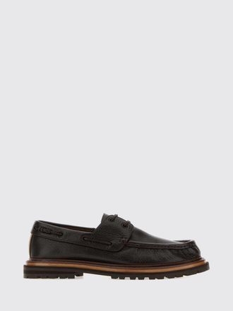 Fendi Chaussures bateau Pequin en cuir de veau martel&eacute; avec logo