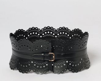 Alaia Bustier-G&uuml;rtel aus Glattleder mit Lochmuster