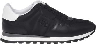 Baldinini Homme, Chaussures, Noir, Taille: 43 1/2 EU Leather and Fabric Baskets