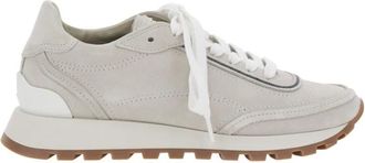 Brunello Cucinelli Femme, Chaussures, Blanc, Taille: 40 EU Baskets Suede