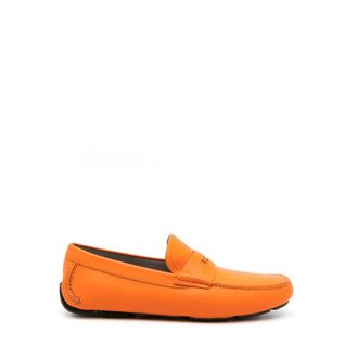 Ferragamo Homme, Chaussures, Orange, Taille: 42 EU Mocassins de conduite en cuir à fente Penny