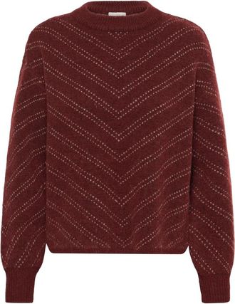 Kaffe Rundhals-Strickpullover - - Knitwear - Damen - Braun - 2XL