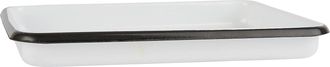 Ib Laursen Tablett Emaille wei&szlig; m/schwarzer Kante