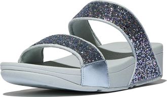 FitFlop Damen Lulu Multi Tonal Glitter Slides Polyurethane Quiet Blue Sandalen 40 EU