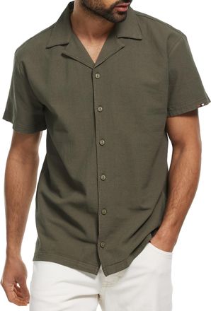 Indicode Herren INRycroft Kurzarm-Hemd aus 100% Baumwolle | Herrenhemd M&auml;nnerhemd Army, XL