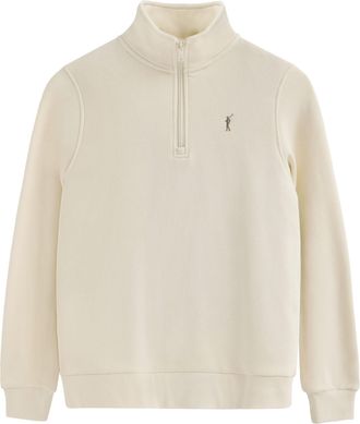 Polo Club Sweatshirt ecru mit halbem Rei&szlig;verschluss und Rigby Go-Logo