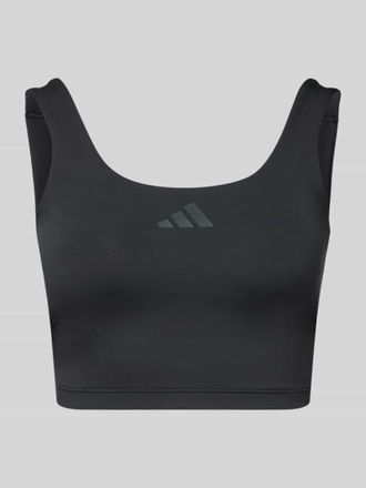 adidas Crop Top mit Label-Print