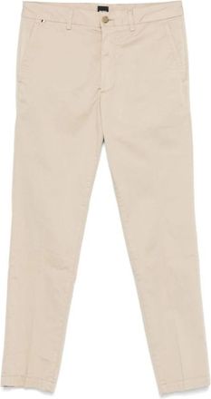 HUGO BOSS Baumwoll-Twill-Hose mit flachem Bund - - Trousers - Herren - Beige - XL