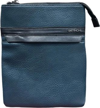 Gattinoni Blau Eco-Leder Schultertasche Geh&auml;mmert - - Bags - Damen - Blau - ONE SIZE