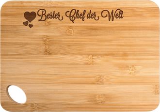 Mr. & Mrs. Panda Bambus - Schneidebrett Chef - Geschenk, Vorgesetzter, Abteilungsleiter, Holzbretter, Holzbrett, Herz Liebe Verliebt Dankeschön