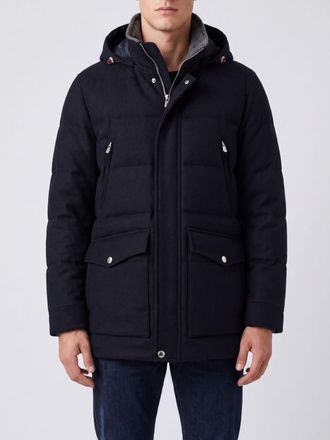 Brunello Cucinelli Parka matelass&eacute;e en laine avec capuche amovible