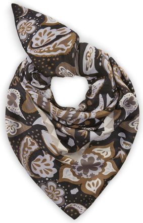 Codello Dreieckstuch mit Paisley-Muster, Grau/Braun/Wei&szlig;, Elegantes Halstuch