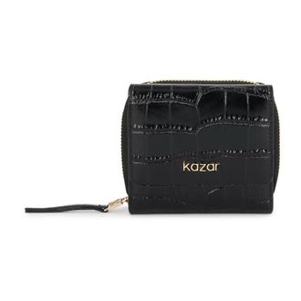 Kazar Kazar Damen Portemonnaie aus gepr&auml;gtem Leder in Schwarz - - Accessories - Damen - Schwarzk - ONE SIZE