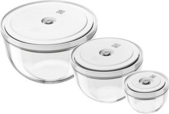 Zwilling Fresh & Save BOWLS Vakuumschüssel Set 6tlg, S-12, M-18, L-24 cm, Glas