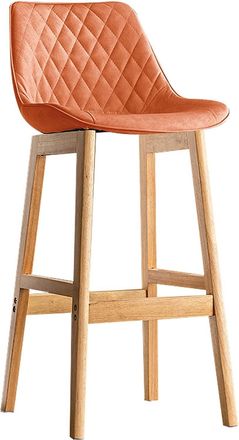 Generic Barhocker, Tresenst&uuml;hle aus Kunstleder im Landhausstil, K&uuml;chenbarhocker mit Holzbeinen und Fu&szlig;st&uuml;tze, Tragkraft 150 kg