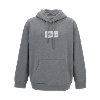 Maison Margiela Homme, Sweatshirts et sweats &agrave; capuche, Gris, Taille: L Logo Patch Sweat &agrave; capuche