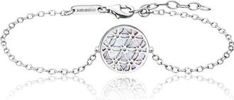Julie Julsen JJBR0507.1 Damen Armband Lebensblume Silber Weiß 19 cm