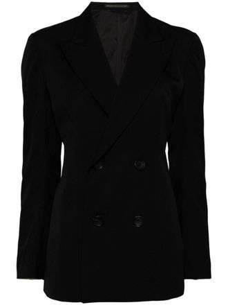 Yohji Yamamoto Doppelreihiger Blazer - Schwarz