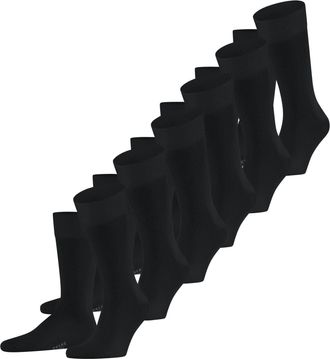 Falke Herren Socken Happy Multipack M So Baumwolle einfarbig 6 Paar, Schwarz Black 3000, 47-50