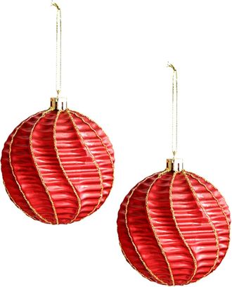 Generico Christmas Tree Ornaments - 8 cm Reflective Balls Set, 2 St&uuml;ck Dekorative Anh&auml;nger Supplies | Craft Decorations for Indoor Outdoor Party, Winter Wall, 