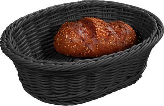 KESPER Brot und Obstkorb aus Kunststoff in der Farbe schwarz Größe: 20,5x25x8,5 cm, 19807