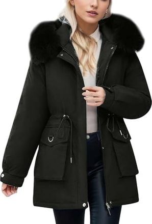 Generic MODSGUE Manteau dhiver pour femme - Manteau en duvet chic - Couleur unie - Doudoune confortable - Veste polaire esth&eacute;tique - Style d&eacute;contract&eacute; - Veste