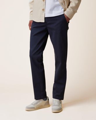 Faguo Pantalon droit bleu coton bio