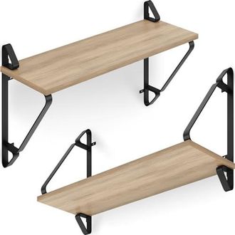 TecTake Lot de 2 &Eacute;tag&egrave;re Murale Bibliotheque Meuble de Rangement Industriel Rangement Bureau, Salon, Chambre, Etagere Rangement Meubles de Salon, Salle de Bai