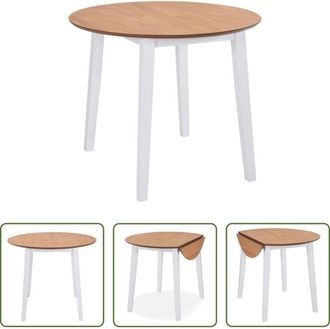 vidaXL Esszimmer - Esstisch Klappbar Rund MDF Wei&szlig;