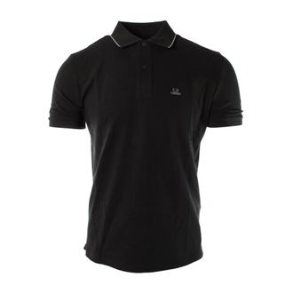 C.P. Company Stretch Piquet Two-Button Logo Polo - - Tops - Herren - Schwarzk - S