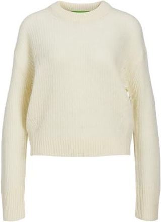 Jack & Jones Jxember Fluffy Crew Neck Knit Noos Pull en Tricot, Blanc cassé, S Femme