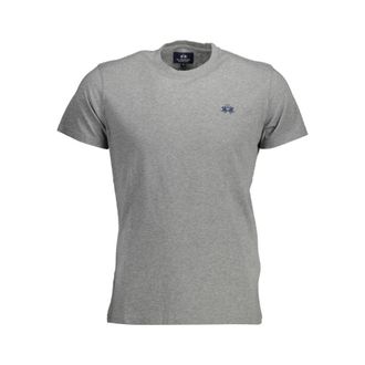La Martina Baumwoll-T-Shirt mit Rundhalsausschnitt - - Tops - Herren - Grau - M
