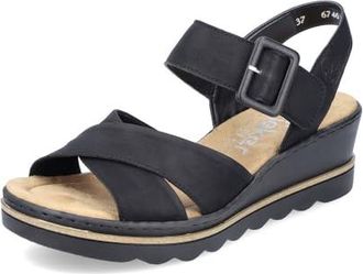 Rieker Femme Sandales 67463, Dame Sandales Fines,Chaussure dété,Sandale dété,Confortable,Plate,Noir (Schwarz / 00),36 EU / 3.5 UK