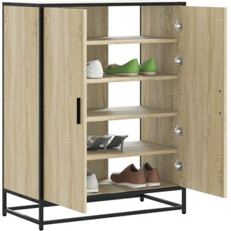 vidaXL Vidaxl - Armoire &agrave; chaussures ch&ecirc;ne sonoma bois ding&eacute;nierie et m&eacute;tal