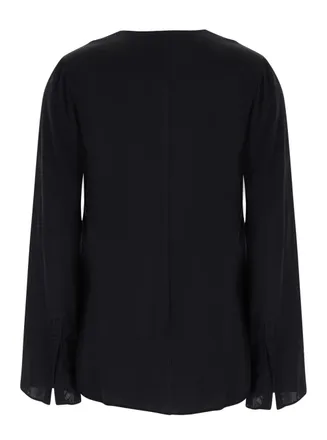 Jucca V-Neck Silk Blouse - Black