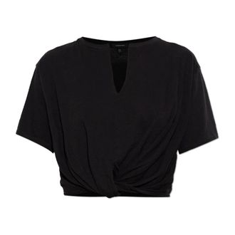R13 Femme, Tops, Noir, Taille: 42 FR Top avec fronces