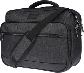 Christian Wippermann Sac &agrave; bandouli&egrave;re XXL pour homme - Sac de travail - Sac pour ordinateur portable 17 - Noir, Noir, 40 x 30 x 20 cm BxHxT