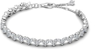 Pandora Timeless Drei Steine Herz Armband aus Sterling Silber mit Zirkonia, Gr&ouml;&szlig;e: 18cm, 594390C01-18
