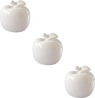 Amosfun 3stücke Weihnachtlicher Deko-apfel Aus Keramik Mittelgroßes Stabil Gestaltetes Ornament Für Festliche Anlässe Zur Dekoration Von Tischen Oder Regalen 