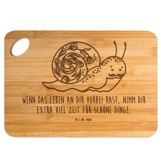 Mr. & Mrs. Panda Frühstücksbrettchen Schnecke Sir - Geschenk, Hackbrett, Lebenszeit, Holzbrettchen, Schneidebrett, Motivation, Schnecken, Weisheit, Lustige Sprüche, Fr
