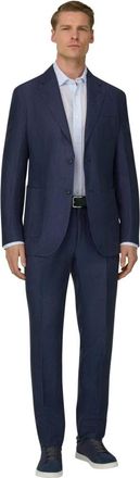 Boggi Milano Homme, Costumes, Bleu, Taille: 4XL Costume en lin &agrave; chevrons