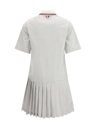 Thom Browne Cotton Striped Polo Polo Dress - Gray