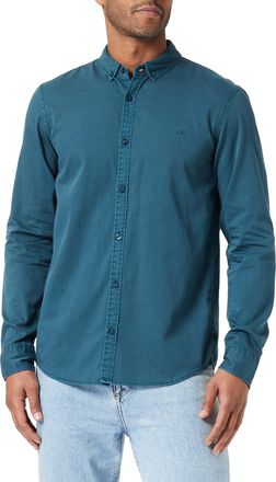 QS by s.Oliver Q/S designed by Mens 2123779 Hemd Langarm, Blau, S