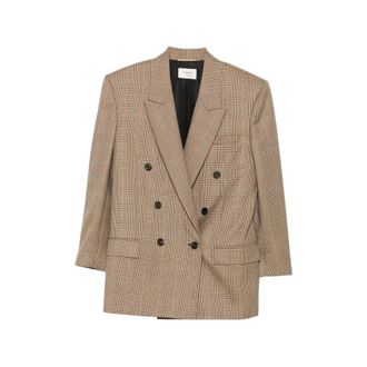 Saint Laurent Check-pattern Double-breasted Blazer