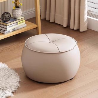 Generic Hochwertiger stapelbarer runder Hocker für den Heimgebrauch - stilvolles Wohnzimmer Ottomane mit dicker gepolsterter Fußstütze, ideal für Wohnzimmer, 